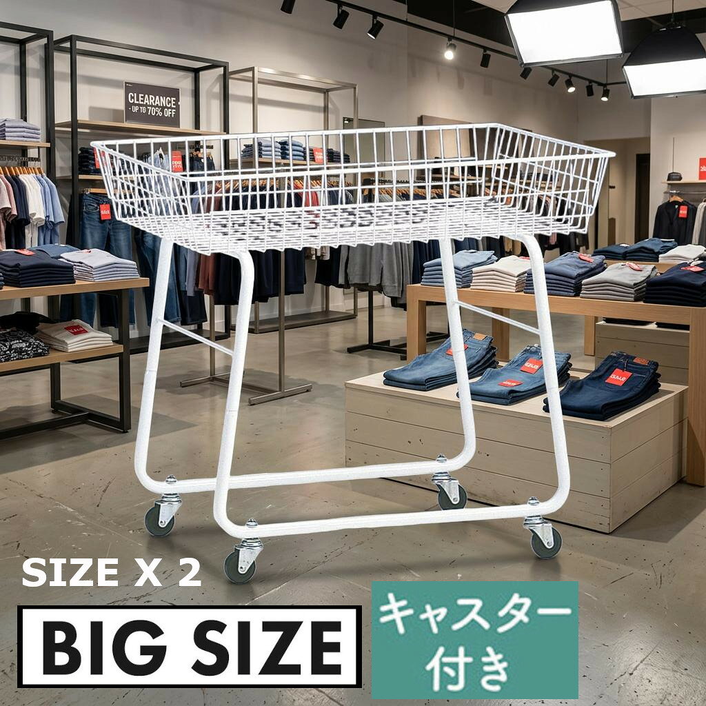 小さい方はサイズW720×D480×H650mm。大きい方はサイズW900×D600×H650mm。カラーホワイト。積載荷重50kg。材質スチール幅72/90 奥行48/60 高65cm