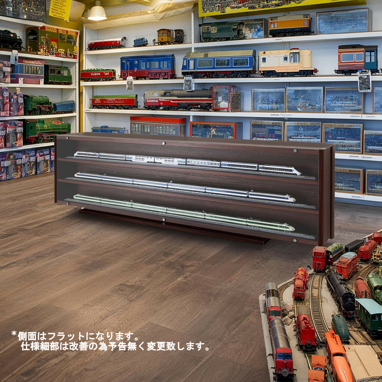 大切な車両を、ホコリから守り、美しく魅せる。本製品は、鉄道模型の展示・販売に適した専用ディスプレイケース。前面に透明アクリル扉を採用し、車両をホコリや接触から保護しながら、視認性の高い展示が可能。棚板は可動式で、2段・3段展示に対応。複数台...
