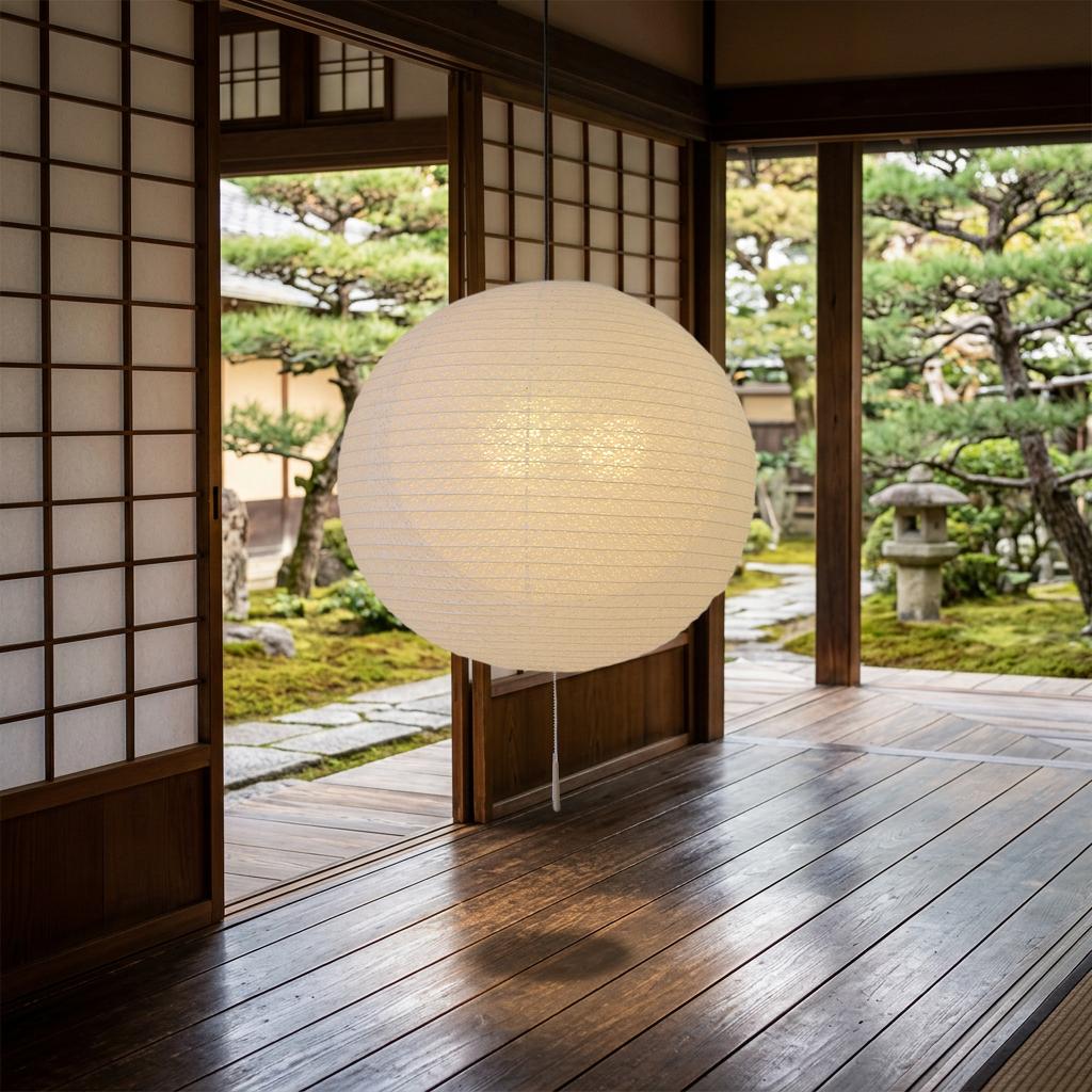 電球は付属しません。提灯の中に提灯を入れた贅沢な灯り。二重提灯バドシリーズ3灯和風ペンダントライト55cmタイプ。透け感の美しい、上品な印象の和紙照明です。色は以下2色の内から選択願います。▽麻葉煉瓦in春雨白（レンガ色っぽい方）：外側の提...