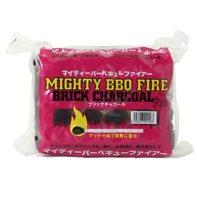 マイティーバーベキューファイアー MIGHTY BBQ FIRE BRICK CHARCOAL ブリックチャコール マッチ一本で簡単に着火 キャンプに、ピクニックに、釣りに、お花見に、着火剤として! ■材質：古紙、パラフィン、木炭粉、コーン...