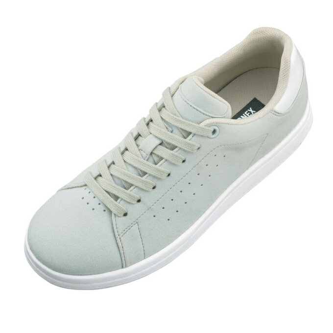 やわらかクッション、デイリースニーカー。 ■カラー：LGY ( ライトグレ－ ) ■サイズ：22.5～25.0cm、3.5E ■重量：片足約270g ( 26.0cm ) ■素材： アッパー / 合成皮革（ライトグレー/サンドベージュは撥水...