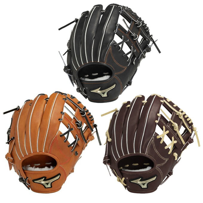 手にはめた瞬間に、扱いやすい、軽いと感じる王道グラブが理想のプレーをサポート ■カラー： 3109 ( チェスナッツ×ブラック ) 09 ( ブラック ) 6880 ( プラムブラウン × ブロンド ) ■サイズ：9 ■素材：クレストハイド...