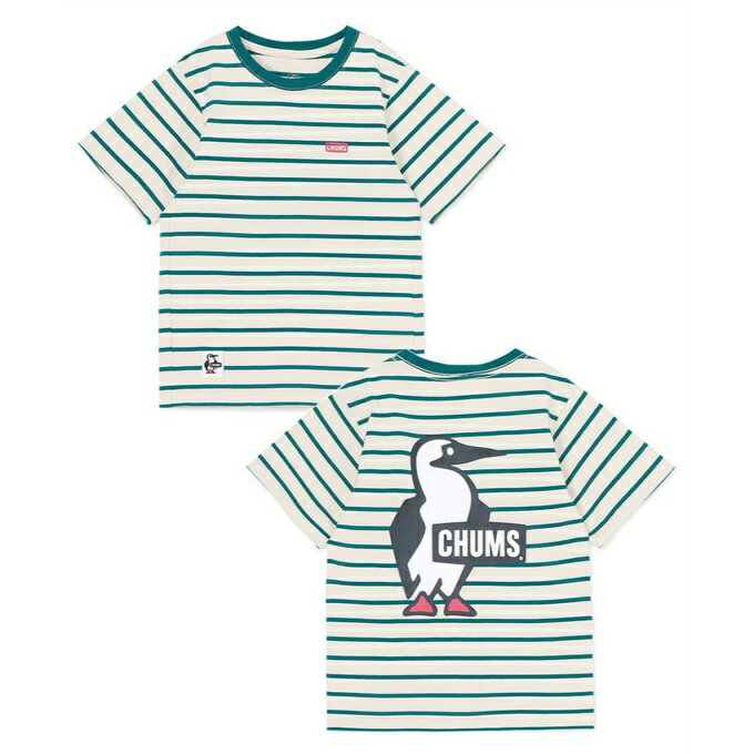 大きなバックプリントが目を引く、CHUMS定番のブービーバードロゴTシャツ ■カラー：Cream/TGR ■サイズ(cm)： 90－100（S ( 着丈/38.5、身幅/31、肩幅/28、袖丈/11 ) 100-115（M ( 着丈/42....