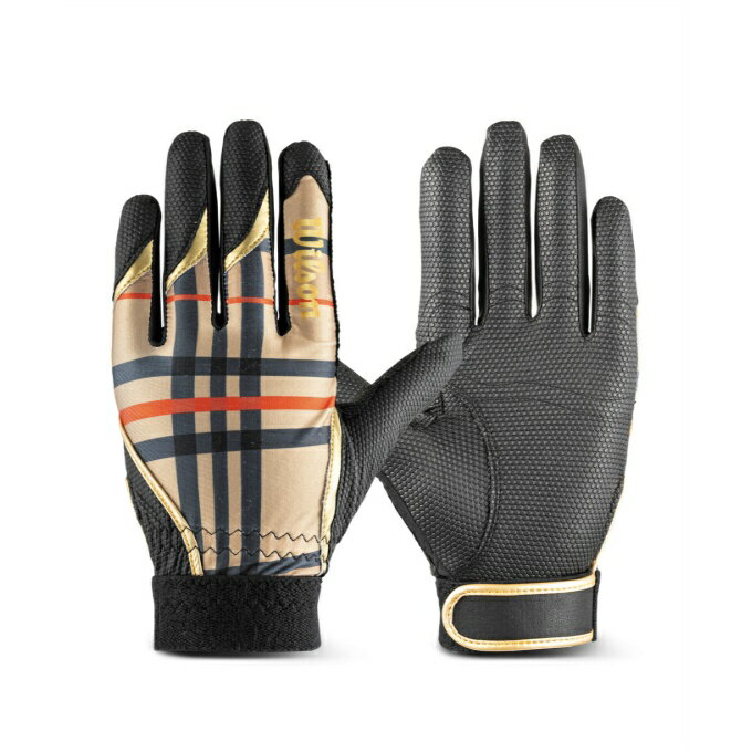 ヒラ側表裏両面、指甲側にもすべらない素材を採用し、グラブに吸いつくフィーリングを実現。グラブラベルに合わせたマドラスチェックを採用。 ■カラー：ベージュ ■サイズ：JM、JL、M、L ■素材：合成皮革、ポリエステル ■利き手：左手 ■原産国...