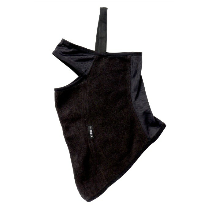 髪の毛を出せるバラクラバ。上に重ねたビーニーが滑りにくい。 ■カラー：BLACK ■サイズ：H40、W25 ■重量：60g ■素材：ポリエステル100% ■原産国：中国製 ■おススメセット商品：ANTHEM WEAR