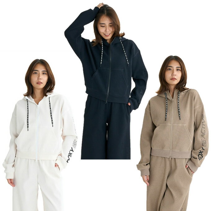 ほどよい肉感で、軽く速乾性のあるワッフル素材のジップアップフーディ。裏側もワッフル組織なので、汗をかいてもまとわりつかないのが特徴です。ダブルジップ仕様で、下から開けてインナーを見せる着こなしも楽しめます。袖にはROXYロゴとメッセージロゴ...