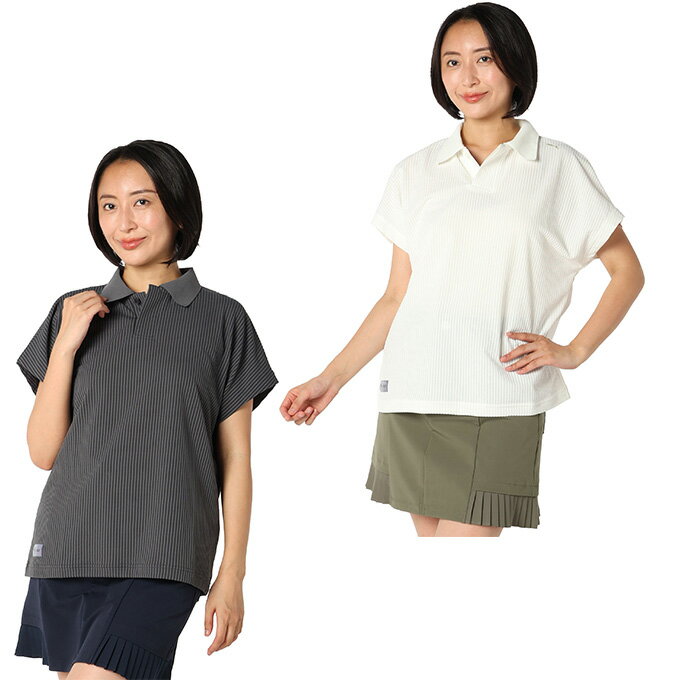 ■カラー：01、03 ■サイズ：M、L ■素材： 本体/ポリエステル100% リブ/ポリエステル95%、ポリウレタン5% ■原産国：ベトナム ■着用サイズ：M(身長/160cm、スリーサイズ/B83・W59・H87) 検索ワード：半そで