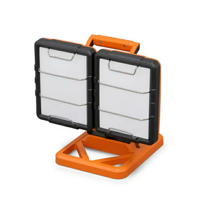 下側から空間全体を広く明るく照らすLEDベースライトです。防塵・防水設計（IP65準拠）で、建築、工事現場などでも安心してお使いいただけます。2灯の向きを変えて照射範囲を調整することができます。拡散ワイドパネルで、眩しさを軽減します。背面に...