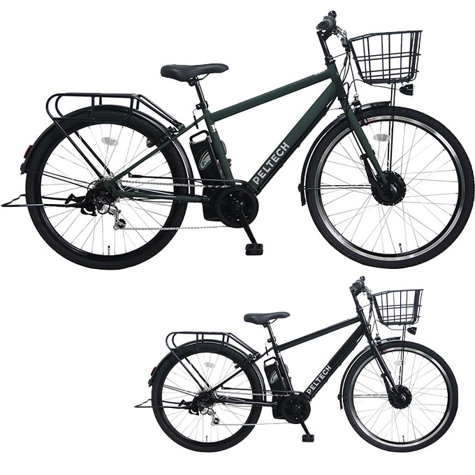 【100%完成納品】 日本電産製前モーターを搭載したPELTECHオリジナルのアシストシステム！ PELTECHの＋plusモデルシリーズ！ 定番車種をカスタムし標準装備を進化したモデル！ 多くの方から要望のあった前カゴ、泥除け付きカスタム...