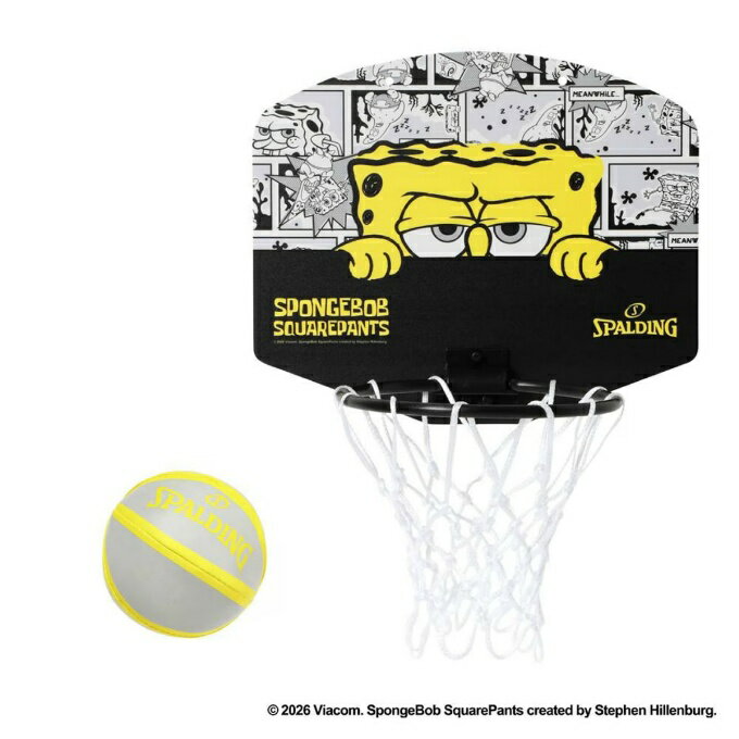 下から覗くスポンジ・ボブがポイントのコミックデザインのマイクロミニ。 ボードに合わせたデザインのミニボールがポイント。 ■ボードサイズ：W28.6cm×H24cm ■リングサイズ：直径16cm ■ミニボールサイズ：直径10cm ■生産国：中...