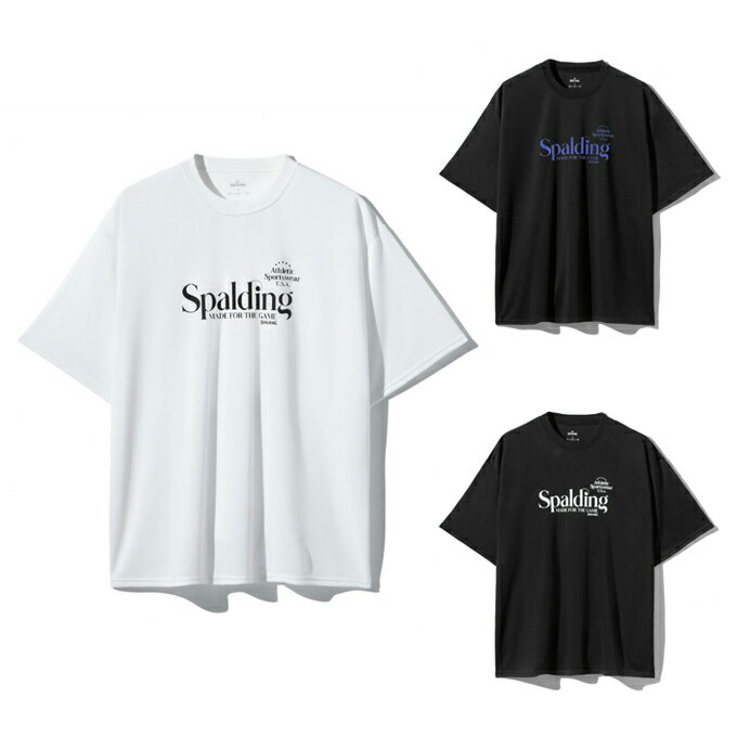 スポーツブランドとしてのSPALDINGをロゴデザインで表現したシンプルなロゴグラフィックTシャツ ■カラー：WH/BK、BK/DPSEA、BK/WH ■サイズ： M ( 着 ( 身 ) 丈/68cm、肩幅/50cm、袖丈/22cm ) L...