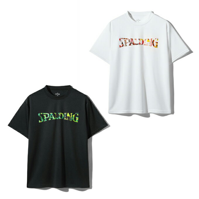 鮮やかなグラフィティ柄のSPALDINGロゴTシャツ ■カラー：WH、BK ■サイズ： 150 ( 着 ( 身 ) 丈/61cm、肩幅/42cm、袖丈/18cm ) 160 ( 着 ( 身 ) 丈/65cm、肩幅/45cm、袖丈/19cm ...