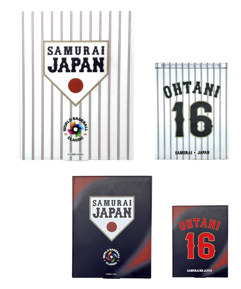 身だしなみチェックも侍ジャパンと共に。大谷翔平選手のデザインを纏ったコンパクトミラーが登場！ 2026年大会の開催を記念し、世界的なスターである大谷翔平選手のユニフォームデザインを落とし込んだ、日常使いに便利な折りたたみ式ミラーです。 バッ...