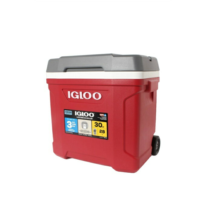 ホイール付きのクーラーボックス。 ■カラー：インディゴRED ■容量：28.5L ■サイズ： 外寸/幅46×奥行33.5×高さ44cm 内寸/幅38×奥行24.5×高さ34cm ■重量：4kg ■原産国：アメリカ ■収容目安： 350ml缶...