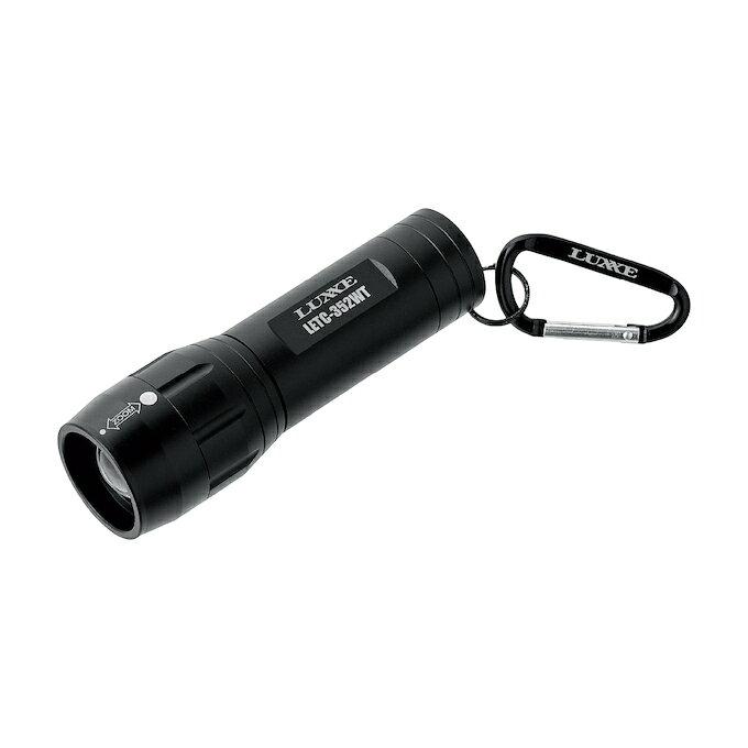 照射距離180mの高性能白色LEDハンディライト ■サイズ：直径34 × H110～120mm ■重量：約92g(約127g電池込み) ■使用電池：単4形乾電池×3(お試し用付属) ※充電式ニッケル水素電池単4形も使用可 ■最大光量：350...