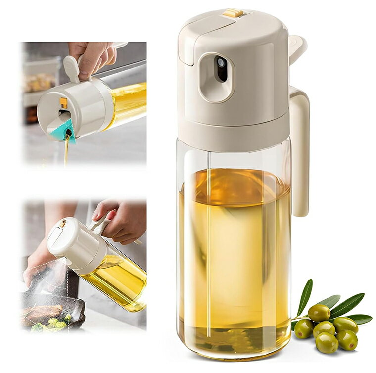 商品ポイント 【独自の2 in 1デザイン】 オイルスプレー 液だれしない2-in-1デザインを採用しており、エアフライヤー、サラダ、バーベキューなどの準備を容易にするスプレーとして使用できます。 料理やスープを作るときに注ぎモード使用でき...