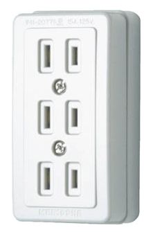 ＜仕様＞ ●定格:2P15A125V ●長さ(mm):88 ●幅(mm):48 ●厚み(mm):26.0 ●質量(g):90 ＜特長＞ ●RoHS指令適合製品です。 ＜用途＞ ●設備工事用。