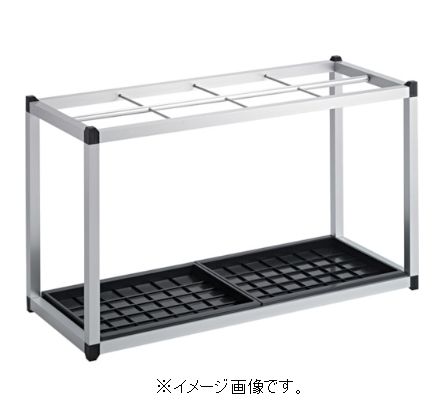 ●組み立て式 ●お客様組立商品 ●傘約48〜56本立て ●サイズ（約）：W855xD345xH490mm ●重量：約3.4kg ●材質：本体→アルミ角パイプにアルマイト仕上、受皿→ポリプロピレン（再生樹脂） ※お届け先が北海道・沖縄・離島の...