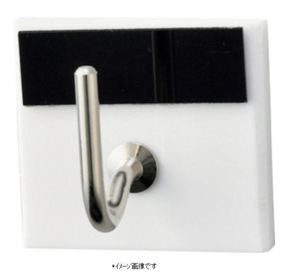 ＜サイズ＞ ●縦30×横33mm（キーハンガー1R） ＜材質＞ ●アクリル・ステンレス ＜仕様＞ ●裏面テープ付き ●カラー：ブラック ※キーハンガー1Rは10色あります。 ※貴重品や骨董品、破損しやすいもの等は掛けないでください。