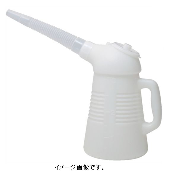 ＜特長＞ ●ふた付でほこりが防げます。 ●バランスよく注入できる太くて握りやすい取っ手です。 ●最高メモリまで液を入れても注入口まで余裕があるのでこぼれにくい安心注入です。 ＜用途＞ ●オイルなど液体の移し替え。 ＜仕様・規格＞ ●ふた付 ...
