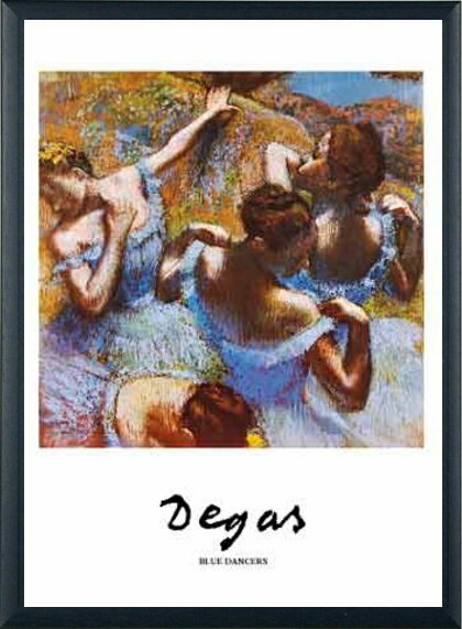 アートプリント エドガー・ドガ作品　ブルーのドレスでダンス PAPERサイズ 80×60cm 額外寸 約83.4×63.4cm フレーム(額) 木製素材　　※ブラック・ブラウン・ナチュラル・オフホワイトからお選び頂けます。 補足 軽くて頑丈...