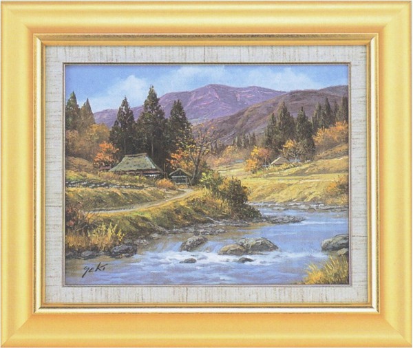 油絵額装作品 山村清流 作者 関健造 絵寸 40.9cm×31.8cm F6号 額寸 49cm×49cm 技法 油彩・直筆 特典 商品が届き次第、すぐに飾っていただけますよう、壁掛けフックをお付け致します。 特記 ※こちらは受注生産となりま...