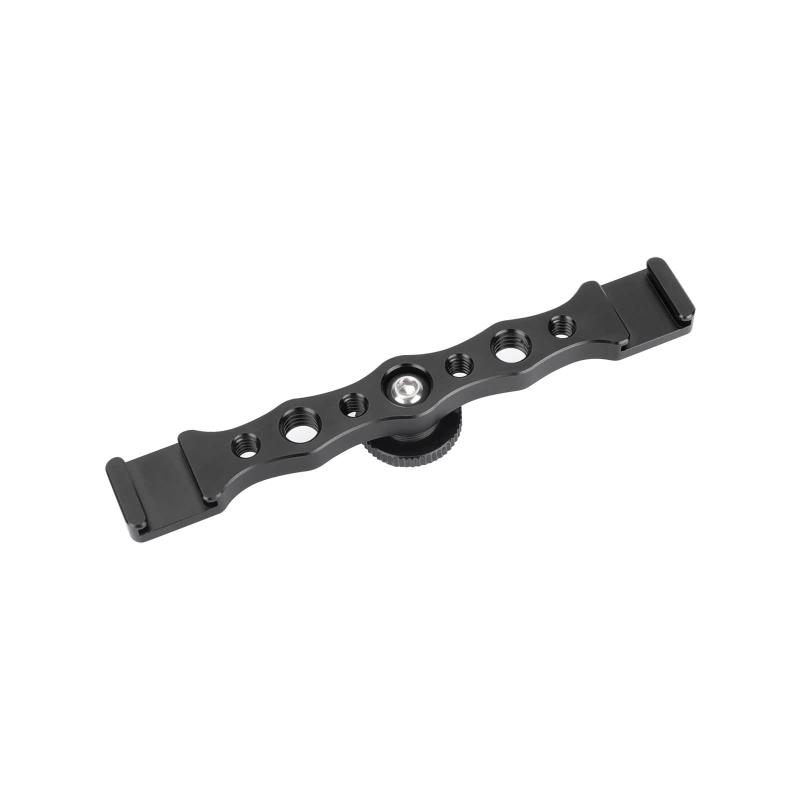 SZRIG ダブルエンド シュー マウント サポート NATO レール 1/4" &amp; 3/8" ネジ穴付き フォト スタジオ用NATO レールにはデュアルホットシューが取り付けられています1/4" およ...