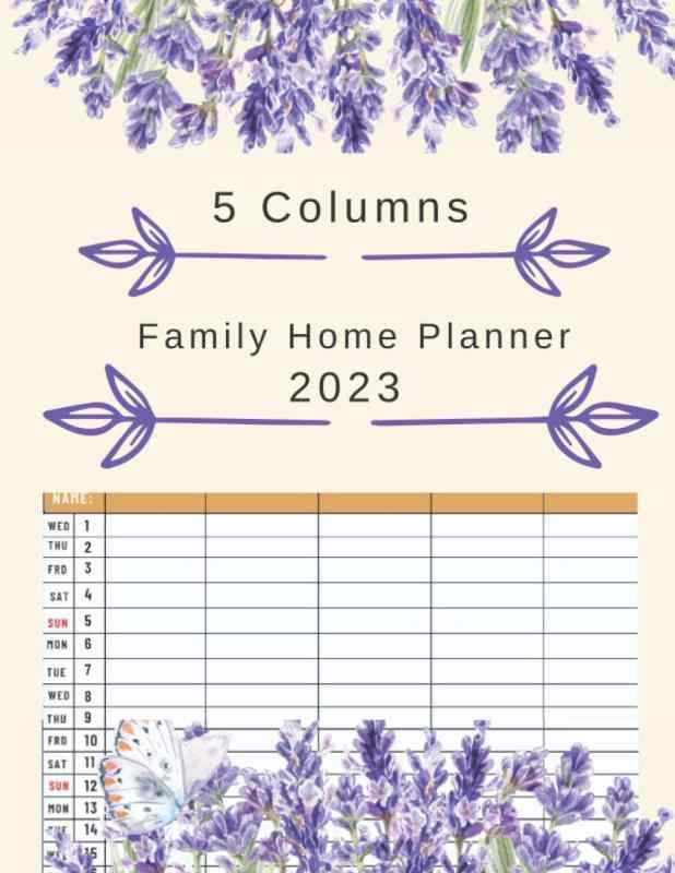 5 Columns Family Home Planner 2023: Home Planner Calendar Organizer 2023 5 Columns : Gift For Family and Christmas 2023 ...