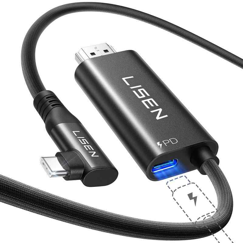 LISEN Switch2 HDMI ケーブル【HDMI 4K@60Hz/Type-C PD100W充電】高精細・安定接続の映像処理チップ搭載 テレビ接続ケーブル【Switchドック不要】2025年新開発 2-in-1 USB HDMI 変...