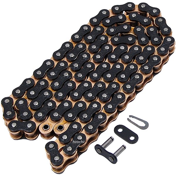 EK 江沼 チェーン 420SR シリーズチェーンサイズ:420リンク数:100シールタイプ:ノンシールジョイントタイプ:SPJ(クリップ)カラー:黒/ゴールド(BK;GP)EKヘビーデューティチェーンはスタンダードチェーンに比べ高強度、高...