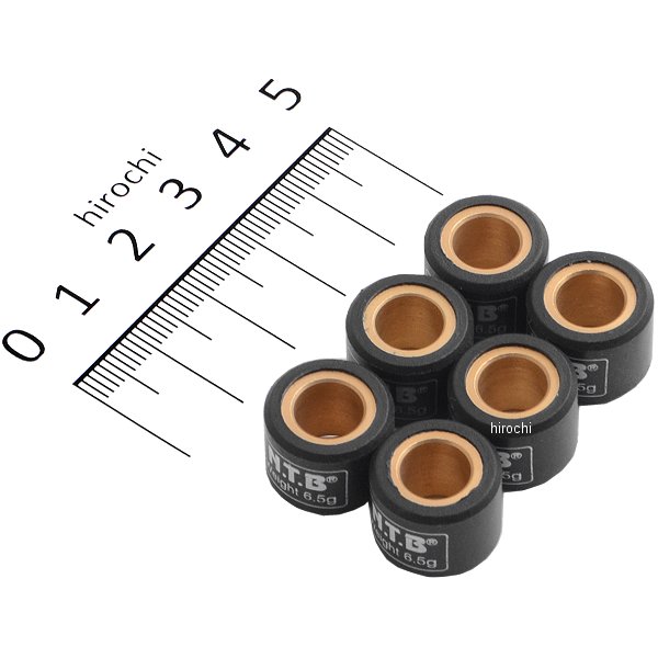 NTB ウエイトローラーサイズ:15φ×12(6.5g)1セット(6個入り)【仕様説明】N.T.Bのウェイトローラーは、一体成形。そのため高速回転時のたわみが極めて少なく、ローラーカバーの材質は繊維質が多いために、非常に優れた耐熱性、高温で...