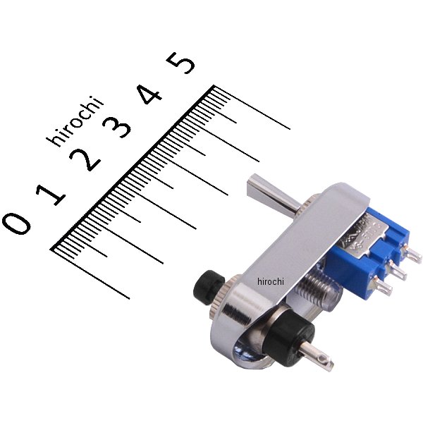 ポッシュ POSH 1インチ(25.4mm)ハンドル用のウインカー/ホーン用ミニスイッチです。スタンダードスイッチ キャップ無し クロームスイッチブラケット:横幅41mm/縦18mm※トグルスイッチは縦横どちらの方向にも取り付け可能です。ま...