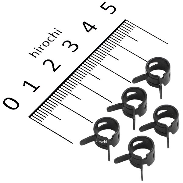 キジマ ホースパワーバンド6mm内径:7mm(通常時)カラー:ブラック素材:スチール数量:5個入りワイヤークリップで頼りない場合は、このパワーバンドをご使用ください。均等に力を掛ける事が出来、ホースが抜けにくくなります。取付の際にはプライヤ...