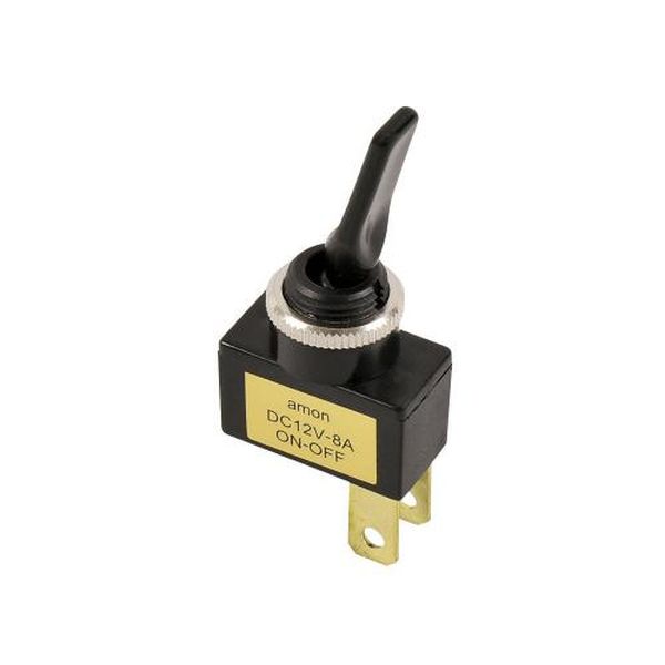 トグルスイッチ ON-OFF■電装品のON-OFFに【仕様】・DC12V車専用・スイッチパターン:ON-OFF・使用可能電力:DC12V・8A・取付穴径:12φ・ブラック(樹脂ノブ)【内容物】・トグルスイッチ:1個製品コード 3204製品名...