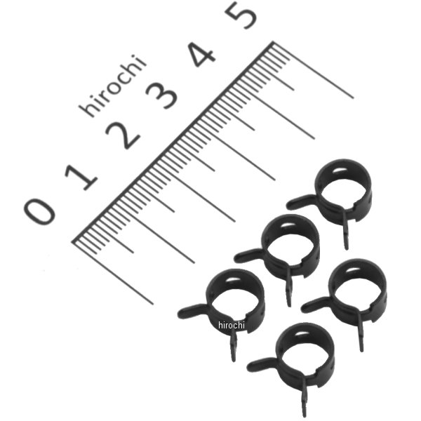 キジマ ホースパワーバンド6mm内径:8mm(通常時)カラー:ブラック素材:スチール数量:5個入りワイヤークリップで頼りない場合は、このパワーバンドをご使用ください。均等に力を掛ける事が出来、ホースが抜けにくくなります。取付の際にはプライヤ...