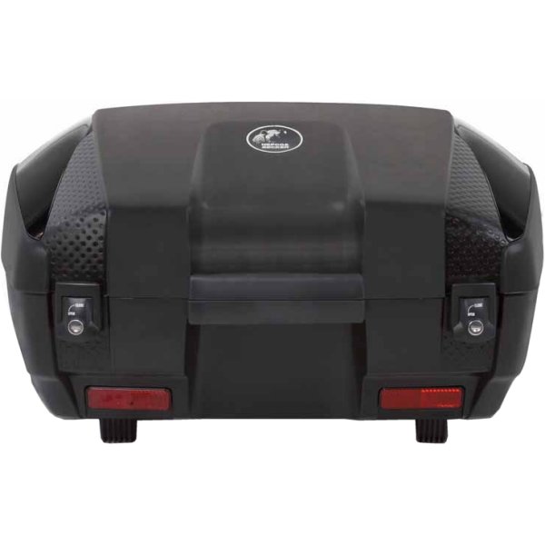 素材：樹脂色：ブラック/シルバーサイズ：H:310xW:570xD:440（mm）JUNIOR トップケース 55車輌装着には、汎用ベースが必要。汎用ベースはキャリア装着車のみ取付け可能。※必ずリアキャリアの最大積載量を確認下さい。※取り付...