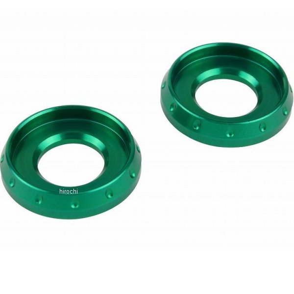 ポッシュ POSH NASAワッシャー M10カラー:ダークグリーン【サイズ】外径:21.5mm/厚み:4.5mm【使用箇所・用途(-用)】M10用【入数】2個入厚みを抑えた薄型のアルミ削り出しワッシャーです。M10のボタンキャップボルト ...