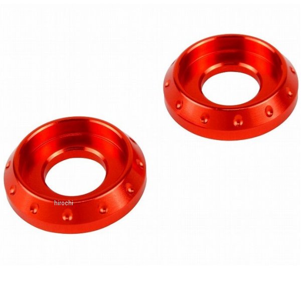 ポッシュ POSH NASAワッシャー M8カラー:ディープオレンジ【サイズ】外径:18.8mm/厚み:4.5mm【使用箇所・用途(-用)】M8用【入数】2個入厚みを抑えた薄型のアルミ削り出しワッシャーです。M8のボタンキャップボルト (頭...