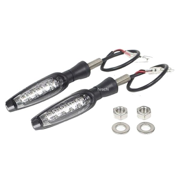 SP武川 ストリームライン LEDウインカーセット 4個入り汎用 DC12V車カラー：マットブラックボディ/クリアレンズ消費電力:約1W(12V時/1灯あたり)サイズ:ネジ部:M8×1.25/長さ20mmコード長:約300mm数量:2個入り...
