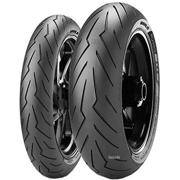 ピレリ PIRELLI DIABLO ROSSO III用途:フロント用リム径:17インチチューブレスタイヤ標準リム幅(インチ):3.50許容リム幅(インチ):3.50-3.75偏平率:70%構造:ラジアル荷重指数:58(236kg)速度記...