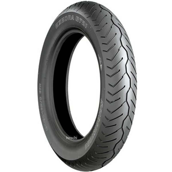 ブリヂストン BRIDGESTONE EXEDRA G721用途:フロント用リム径:19インチチューブレスタイプ偏平率:90%構造:バイアス荷重指数:57(230kg)速度記号:H(210km/h)一本売り【エクセドラ G721特徴】レアサ...