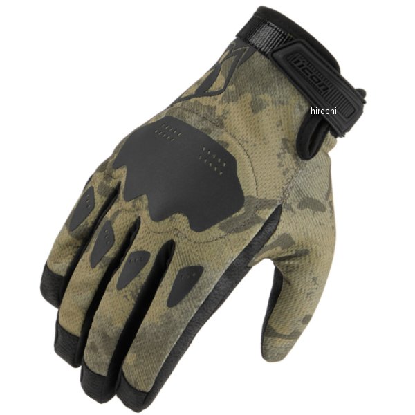 アイコン ICON 春夏モデル グローブ GLOVE HOOLIGAN CEサイズ:Mカラー:タンカモ・ポリエステルメッシュ素材・手のひらAX LAREDO素材と補強・ナックルクッションガード・CE安全規格 EN 13594:2015 Le...