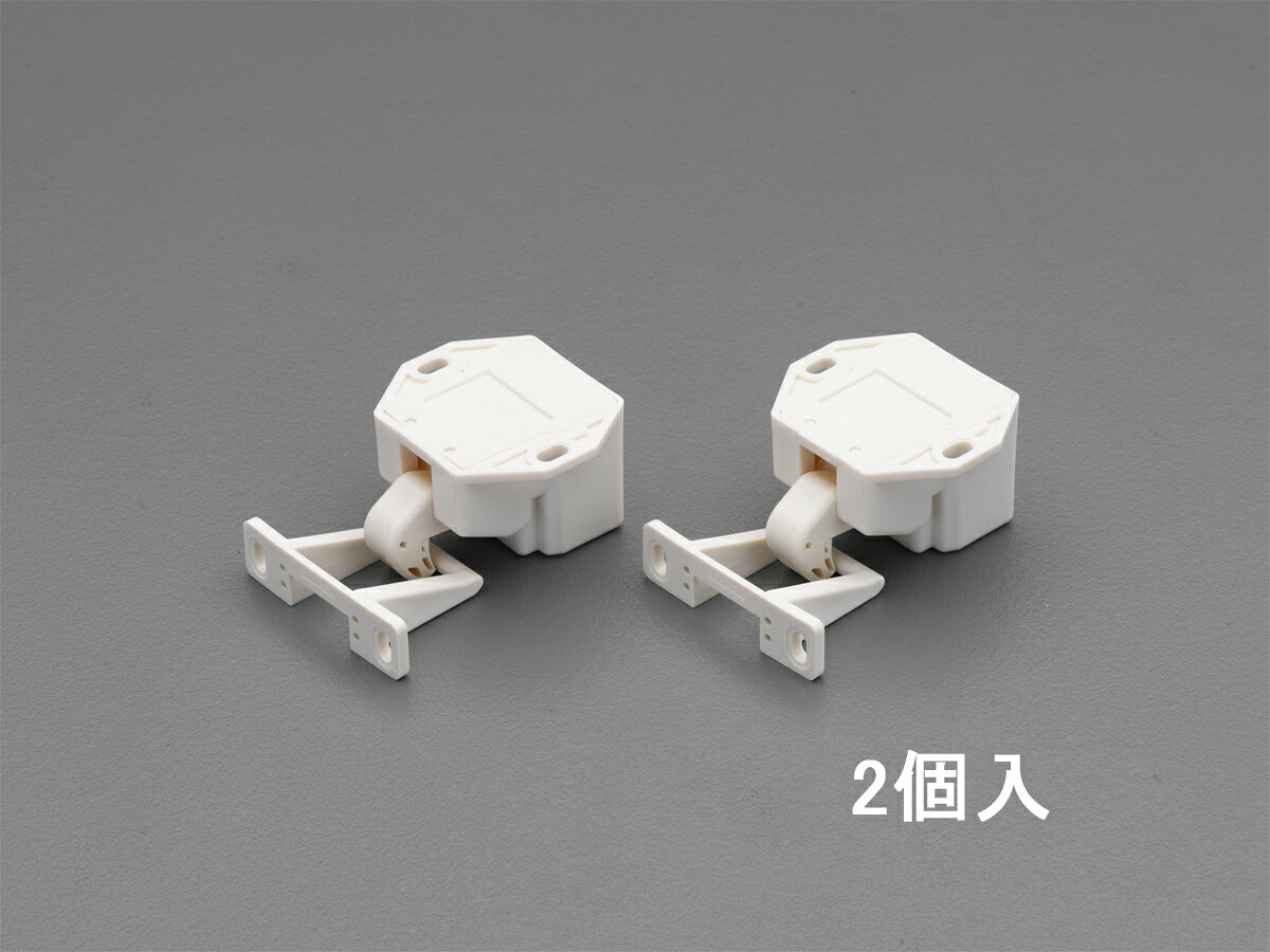 ●材質:POM樹脂、ナイロン樹脂、亜鉛ダイカスト、鉄など●耐荷重:110g●取付精度:3°以下の傾きでロック、作動しない。●カラー:白●サイズ:46(W)×40(D)×30(H)mm●総重量:109g●付属品:取付ビス（バインドT・P35×...