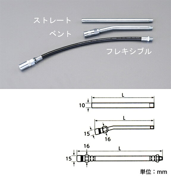 ノズルネジ：R1/8(PT1/8)形状：ストレート全長（L）：115mm重量：25gEA991CF、CF-8から-50用ノズルチャックなし000012233411 HD　
