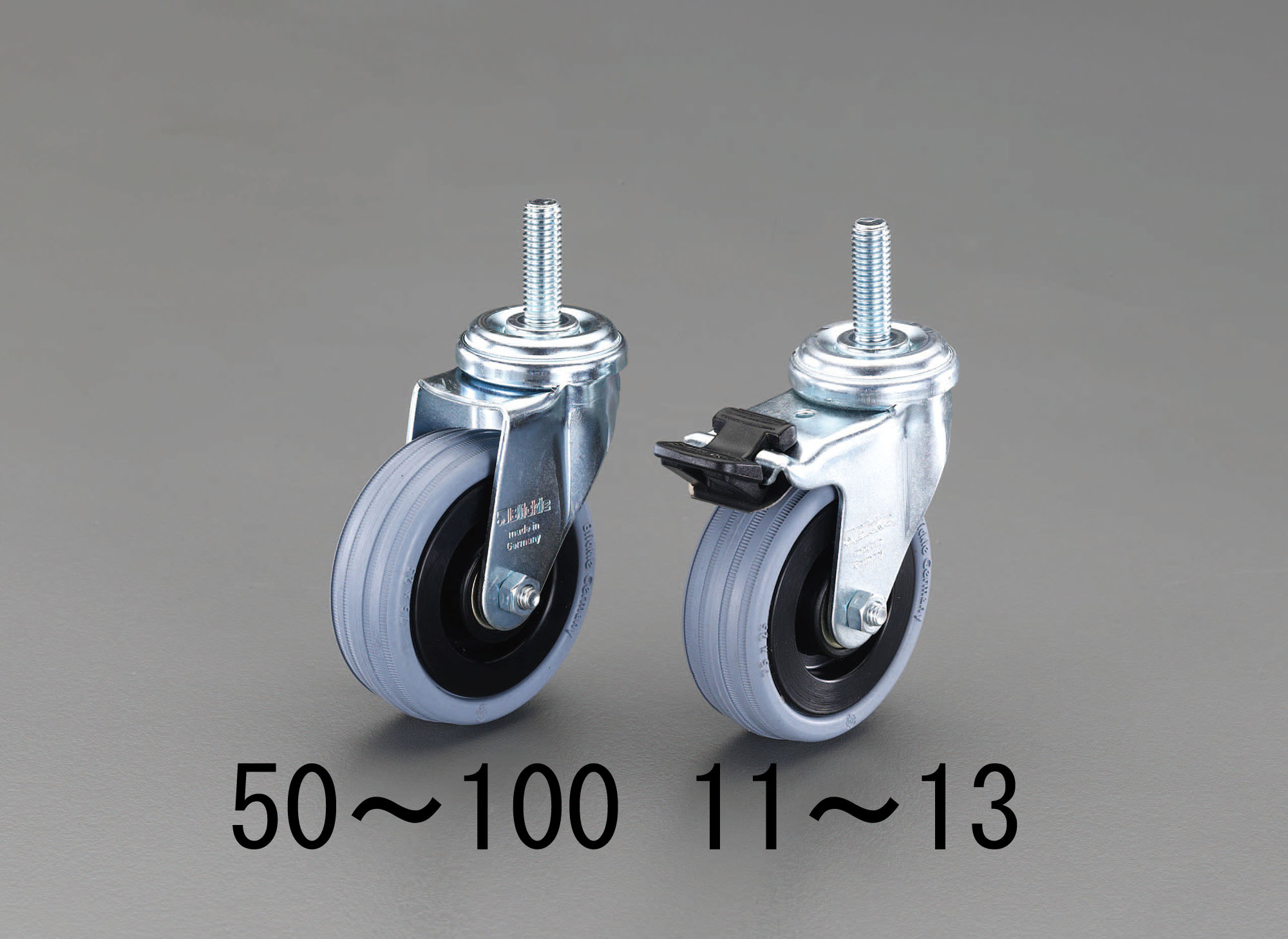 ●耐熱温度:-20-60°C●ねじサイズ:M10×30mm●材質:金具:スチール、車輪:ソリッドラバー●仕様:自在ブレーキ無●車輪径×幅:100×25mm●耐荷重:70kg●全高:121mm自在キャスターボールベアリング0000120423...