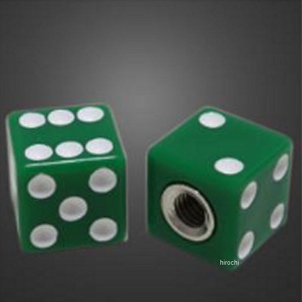 VCDICEGR ガレージT＆F バルブキャップカラー:ダイス/グリーン【仕様】・本体:プラスチック製。・本体サイズ:一辺約15mm。・カラー:グリーン。【注意事項】・ロットによって色合いが多少変わることがございます。 予めご了承ください。...