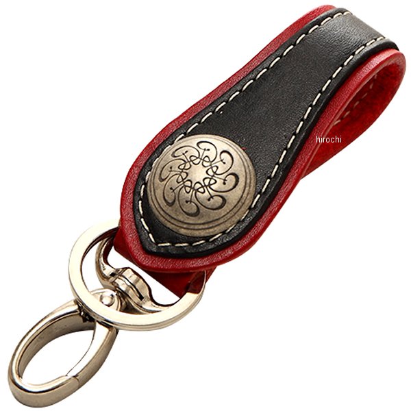 デグナー DEGNER キーホルダーカラー：ブラック/レッドフチ 素材：牛革サイズ：縦12cm×横3.6cm（金具込）【注意点】経年変化やご使用による製品の劣化・損耗は避けられません。天然素材使用により製品個体によって色濃淡・シワ・キズなど...