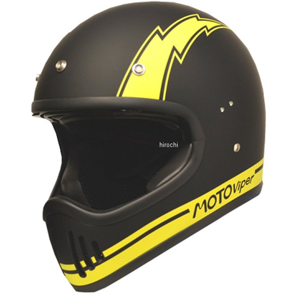 モトバイパー Moto-Viper フルフェイスヘルメット HOPPERサイズ:L(59cm-60cm未満)カラー:INAZUMA(マットブラック)【素材】ABS樹脂一体構造内装:発泡スチロール/ポリエステル【仕様説明】排気量制限無しヴィン...