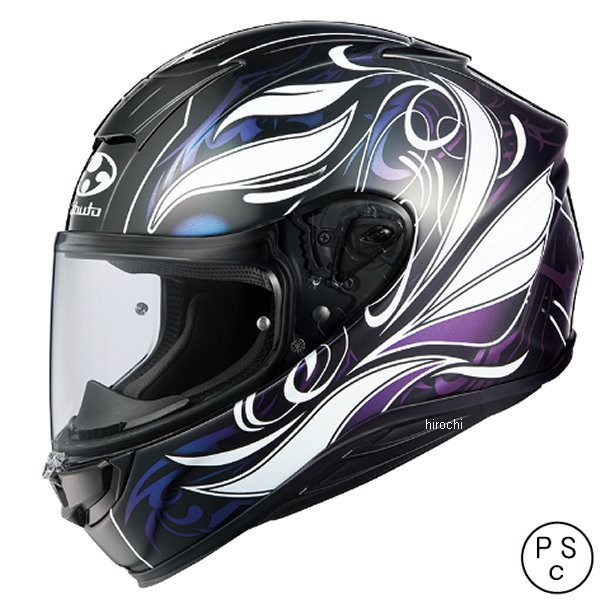 オージーケーカブト OGK KABUTO フルフェイスヘルメット エアロブレード 6 エルフィサイズ:L(59-60)カラー:ダークブラックホワイトパープル【標準装備品】標準装着シールド:DAF-1 UICシールド(UICクリア)ブレスガー...