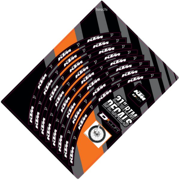 D'cor Visuals リムデカールフロント 21インチカラー:黒/白40-80-204楽天 HD店　
